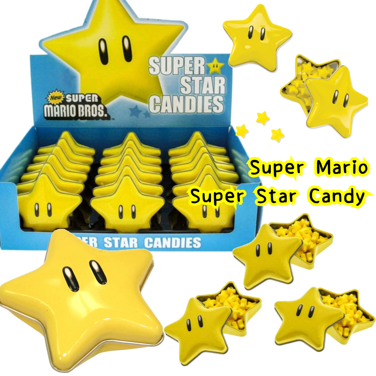 Super Mario Tin Candy - Super Star – We Love Snacking 是叻雜貨